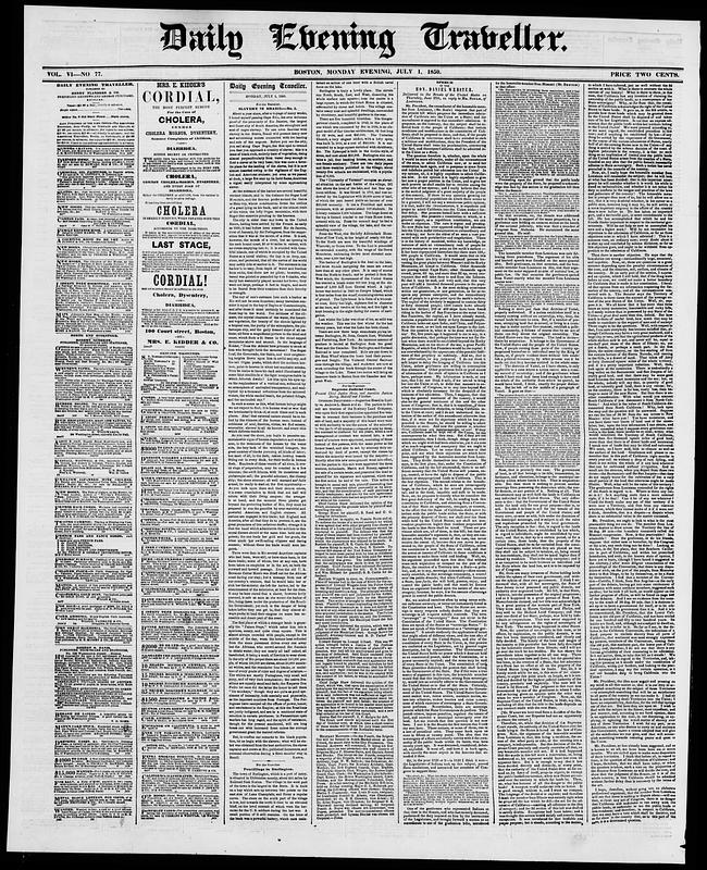 Daily Evening Traveller. July 01, 1850 - Digital Commonwealth