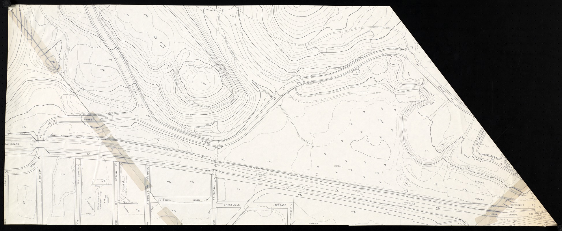 Topographic map of South St. tract - Digital Commonwealth