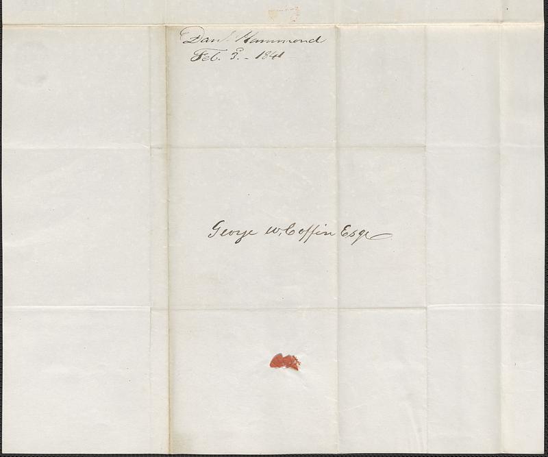 Daniel Hammond to George Coffin, 3 February 1841 - Digital Commonwealth