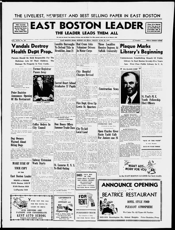 East Boston Leader. June 20, 1947 - Digital Commonwealth
