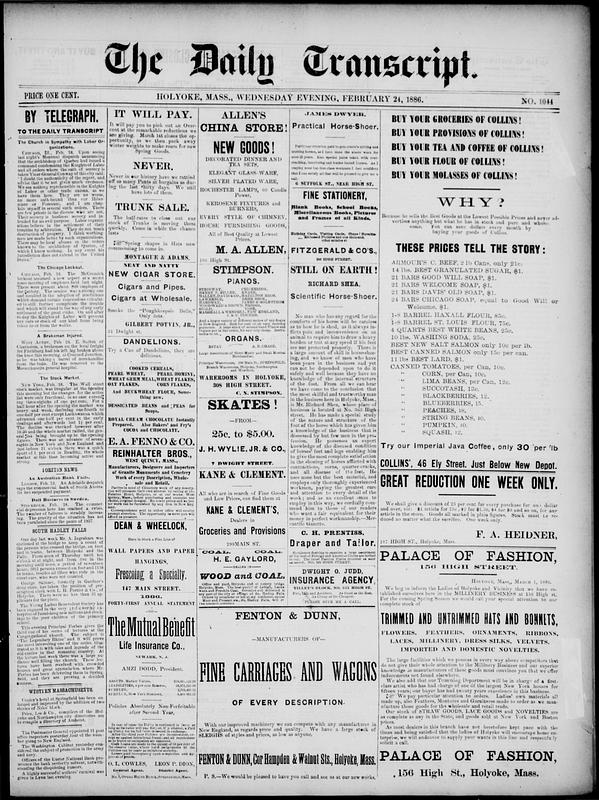 The Daily Transcript. February 24, 1886 - Digital Commonwealth