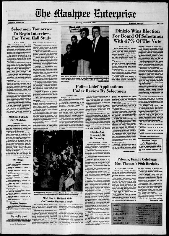 The Mashpee Enterprise. October 11, 1994 - Digital Commonwealth