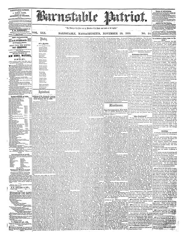 Barnstable Patriot. November 29, 1859 - Digital Commonwealth