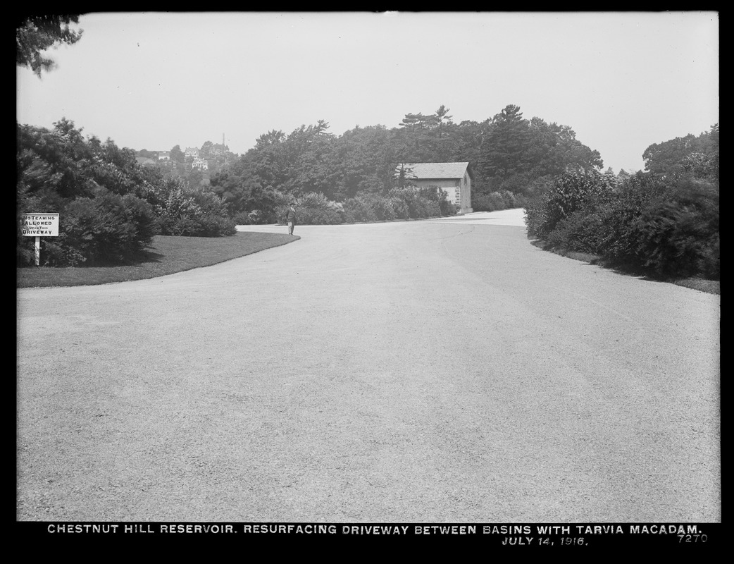 Distribution Department, Chestnut Hill Reservoir, resurfacing driveway ...