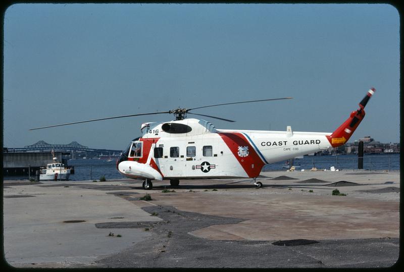 Coast Guard helicopter, North End, Boston - Digital Commonwealth