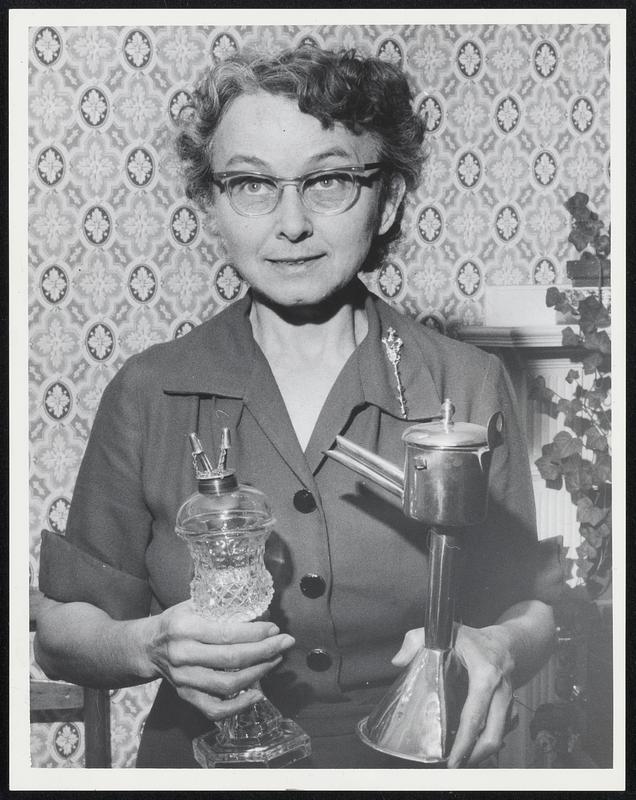 Mrs. Robert Barclay 26 Vine St Reading with Camphene Glass Lamp in ...