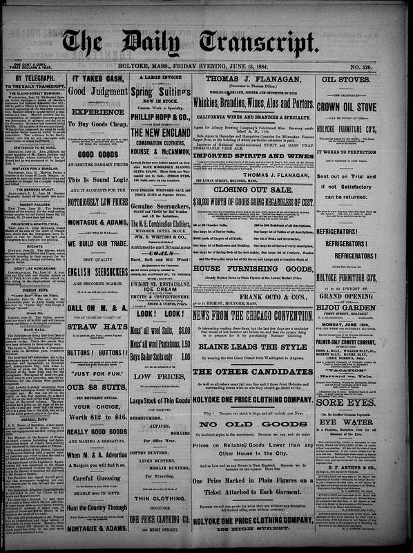 The Daily Transcript. June 13, 1884 - Digital Commonwealth