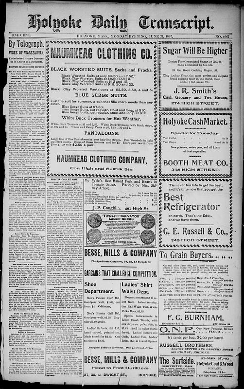 The Holyoke Daily Transcript. June 21, 1897 - Digital Commonwealth