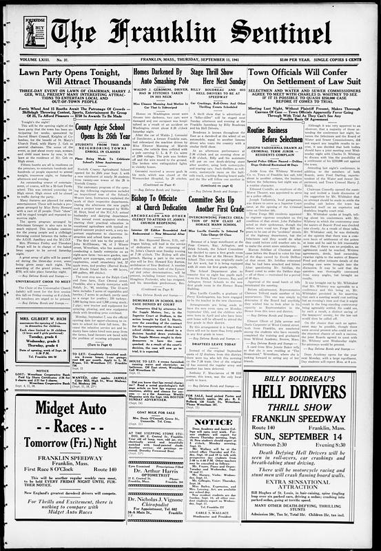 The Franklin Sentinel. September 11, 1941 - Digital Commonwealth