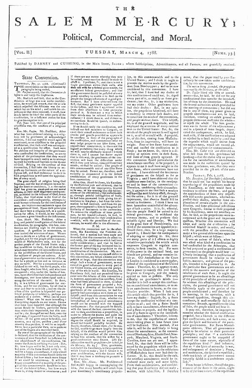 The Salem Mercury: Political, Commercial, and Moral. March 04, 1788 - Digital Commonwealth