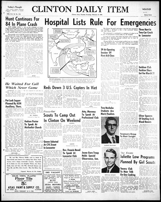 Clinton Daily Item. February 09, 1965 - Digital Commonwealth