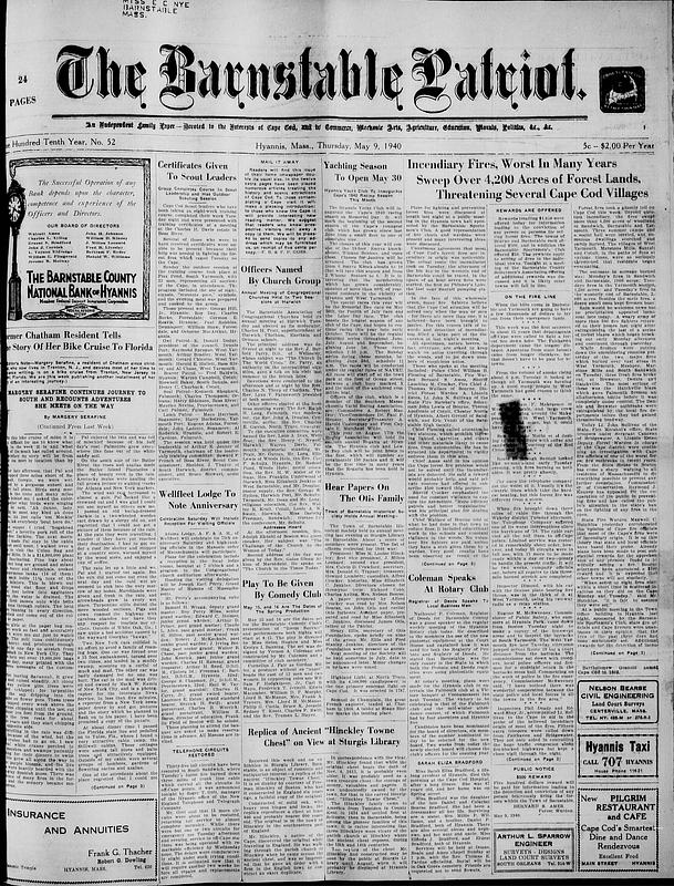 Barnstable Patriot. May 09, 1940 - Digital Commonwealth
