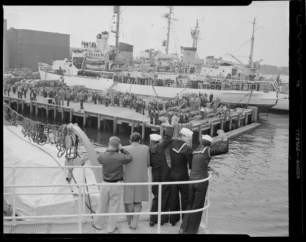 Coast Guard ship USS Bibb docking at Boston - Digital Commonwealth