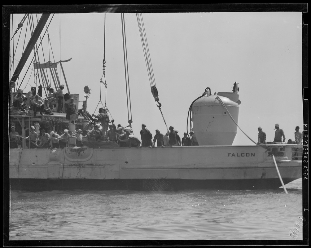Rescue chamber on the salvage tug "Falcon" to be used to rescue crew ...