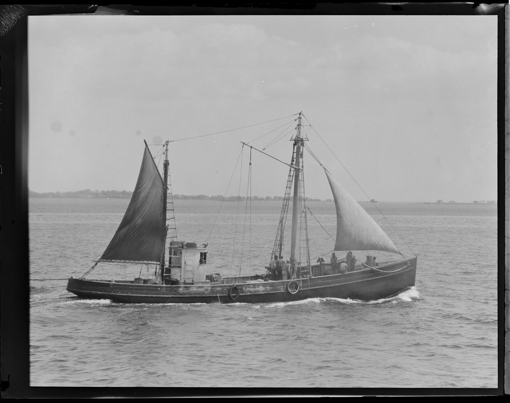 Fishing boat, sail up - Digital Commonwealth
