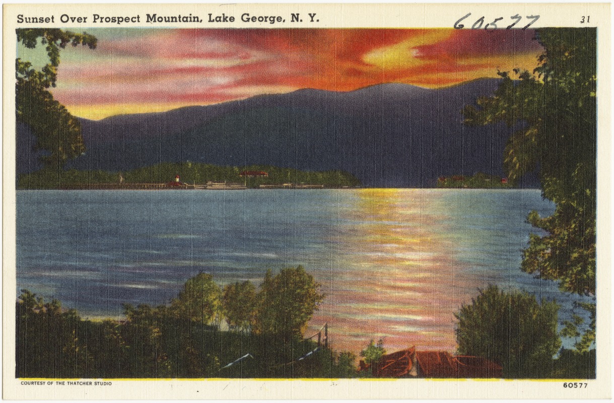 Sunset over Prospect Mountain, Lake George, N. Y. - Digital Commonwealth