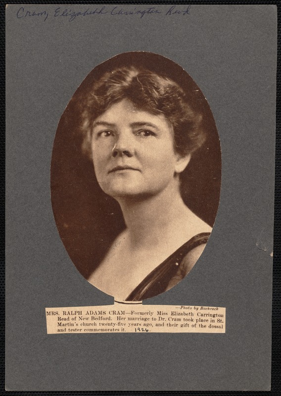 Mrs. Ralph Adams Cram - Digital Commonwealth
