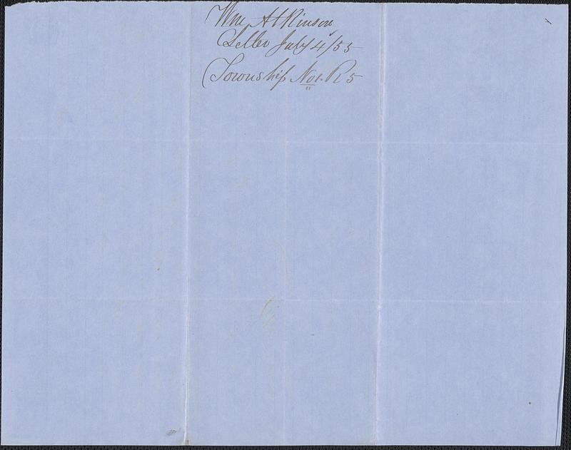 William Atkinson to [No addressee given], 4 July 1855 - Digital ...