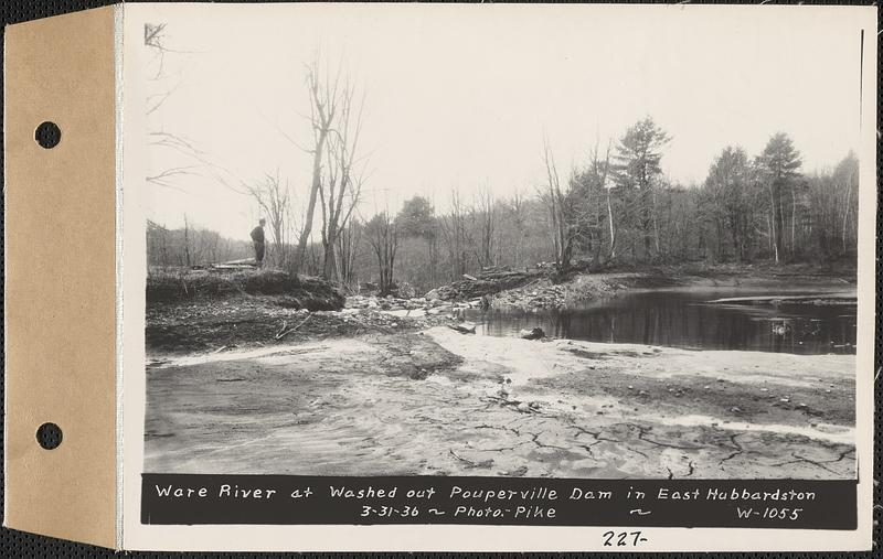 Ware River at washed out Pouperville dam, East Hubbardston, Mass., Mar ...