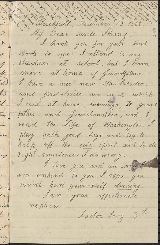 Letter from Zadoc Long III to John D. Long, December 13, 1868 - Digital ...