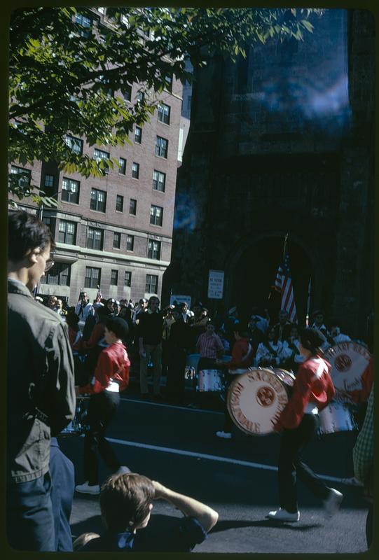 Sacred Heart Roslindale marching band, Boston Columbus Day Parade 1973 - Digital Commonwealth