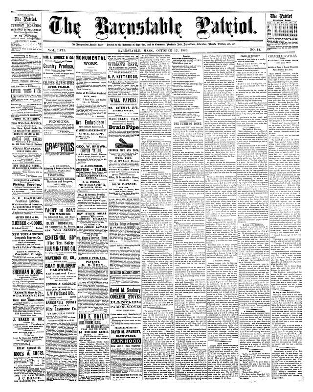 Barnstable Patriot. October 12, 1886 - Digital Commonwealth