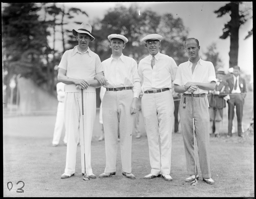 Four golfers - Digital Commonwealth