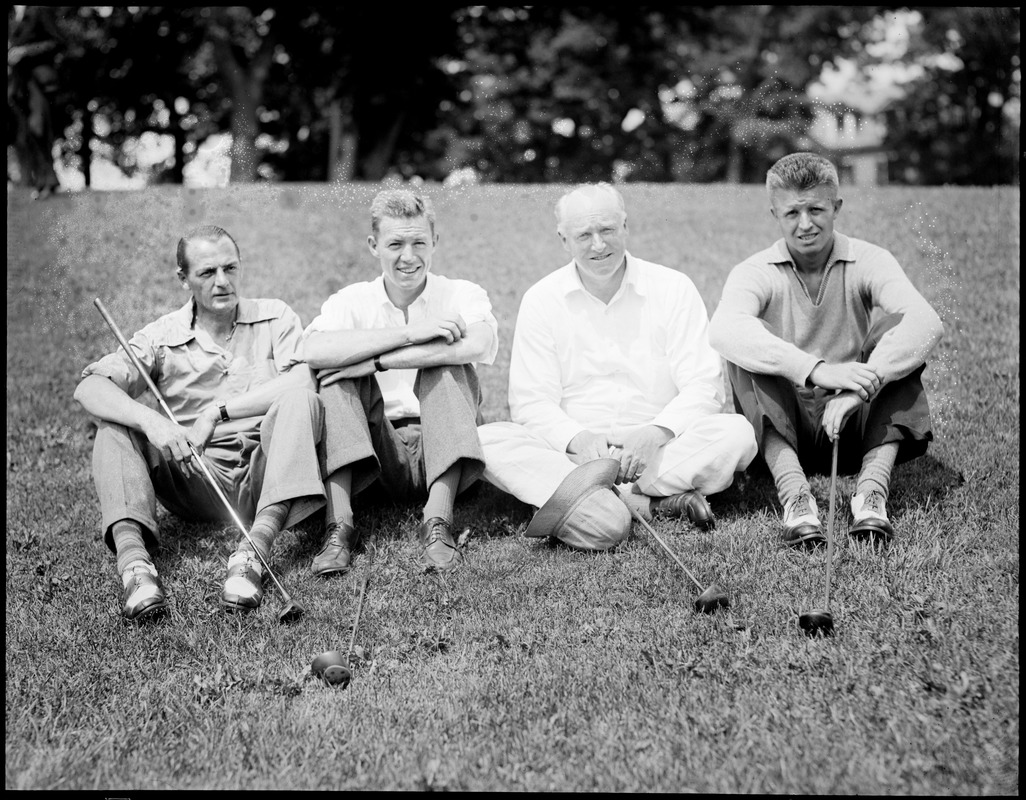 Four golfers take a break - Digital Commonwealth