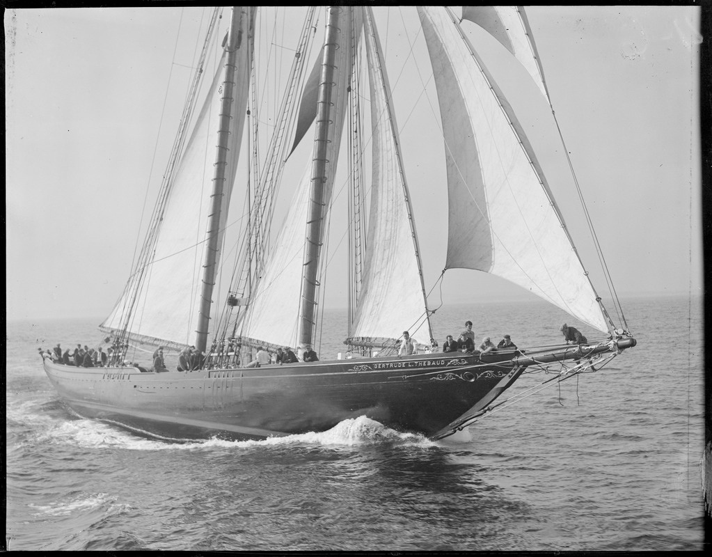 Fishing Schooner Gertrude L. Thebaud off Gloucester - Digital Commonwealth