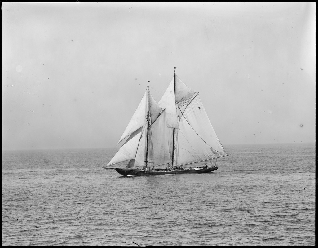 Fishing schooner under full sail. Henry Ford - Digital Commonwealth
