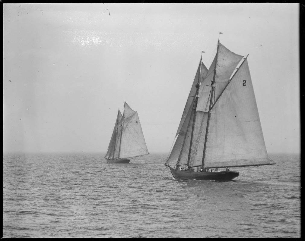 Fishing schooner Elsie (no. 4) vs. Gertrude L. Thebaud (no. 2) off ...