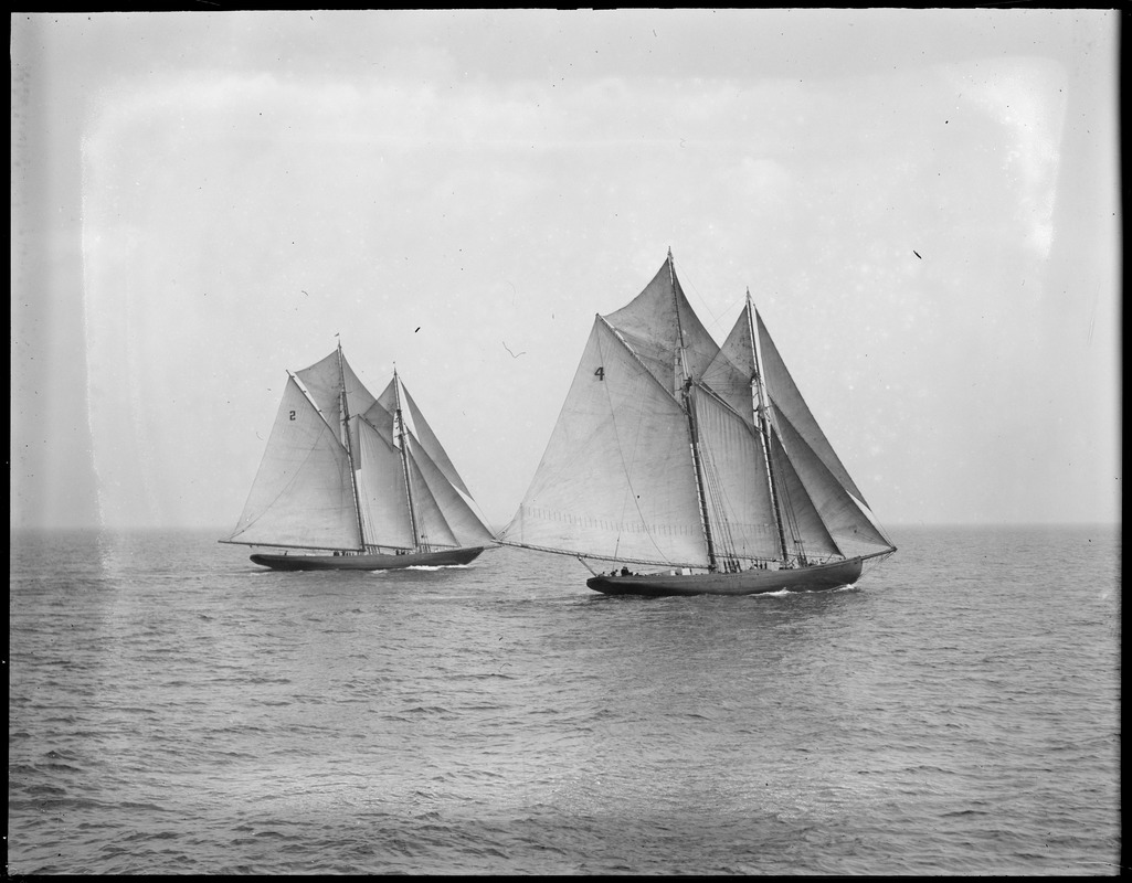 Fishing schooners no. 4 Elsie and no. 2 Gertrude L. Thebaud off ...