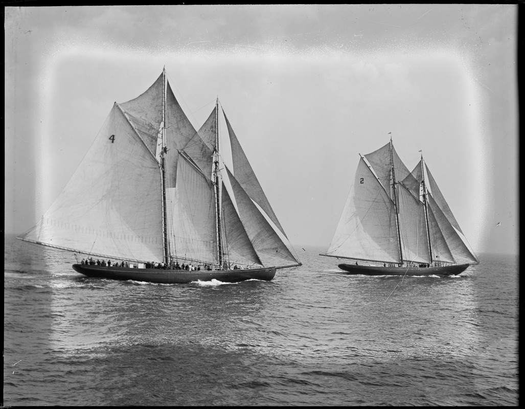 Fishing schooners no. 4 Elsie and no. 2 Gertrude L. Thebaud off ...
