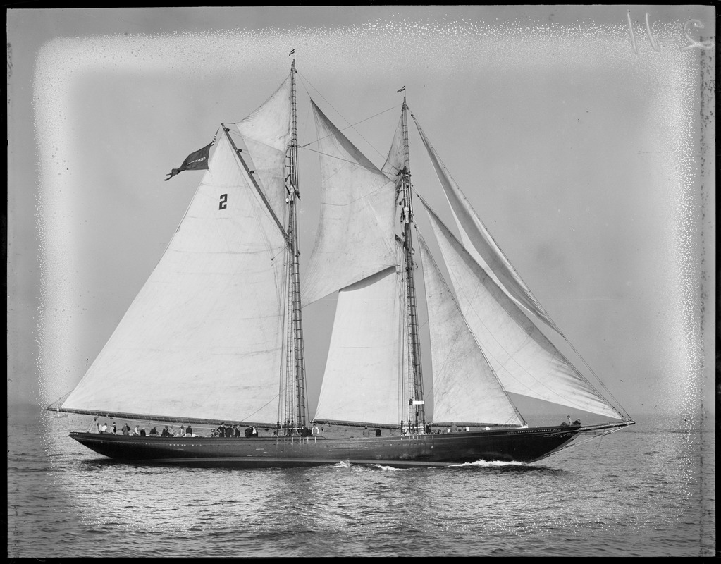 Fishing schooner Thebaud off Gloucester - Digital Commonwealth