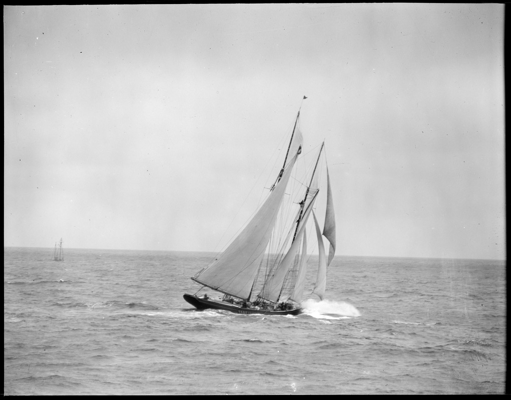 Fishing schooner Gertrude L. Thebaud off Gloucester - Digital Commonwealth