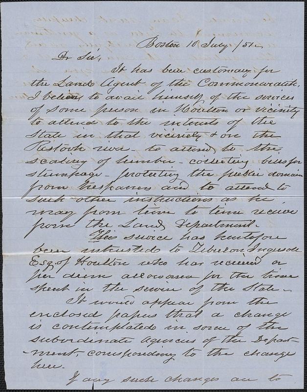 Oliver Frost to Samuel Warner Junior, 10 July 1851 - Digital Commonwealth