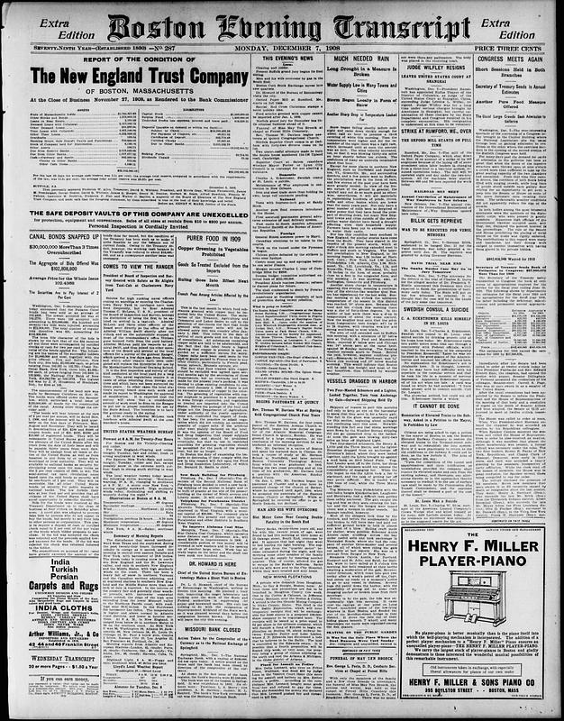 Boston Evening Transcript. December 07, 1908 - Digital Commonwealth