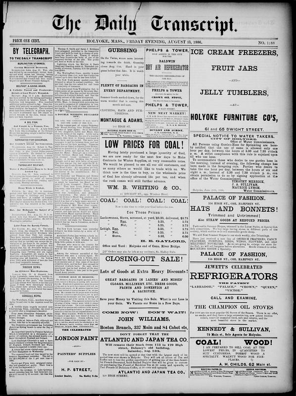 The Daily Transcript. August 13, 1886 - Digital Commonwealth
