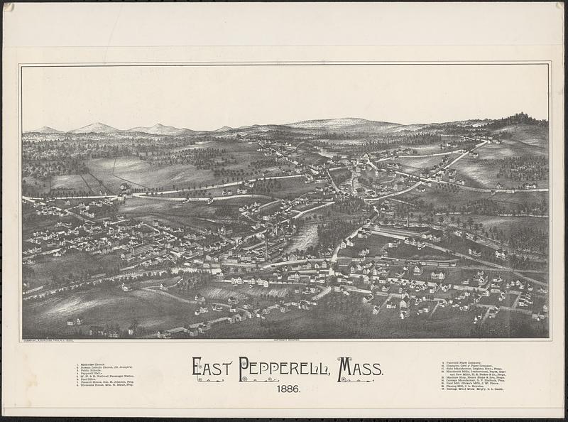 East Pepperell birds-eye view - Digital Commonwealth
