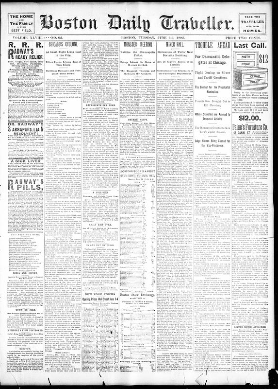 Boston Daily Traveller. June 14, 1892 - Digital Commonwealth