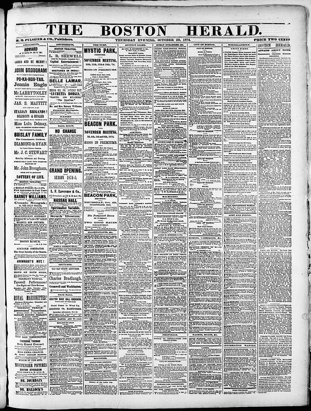 The Boston Herald. October 29, 1874 - Digital Commonwealth