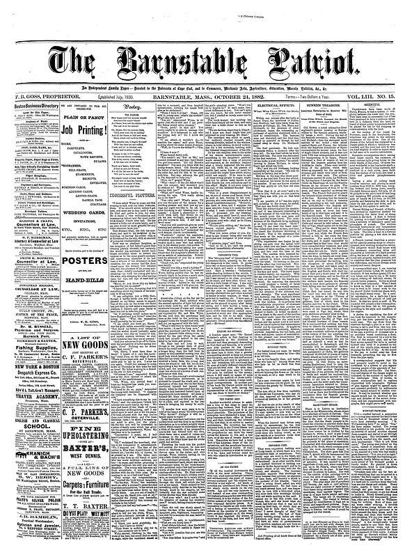 Barnstable Patriot. October 24, 1882 - Digital Commonwealth