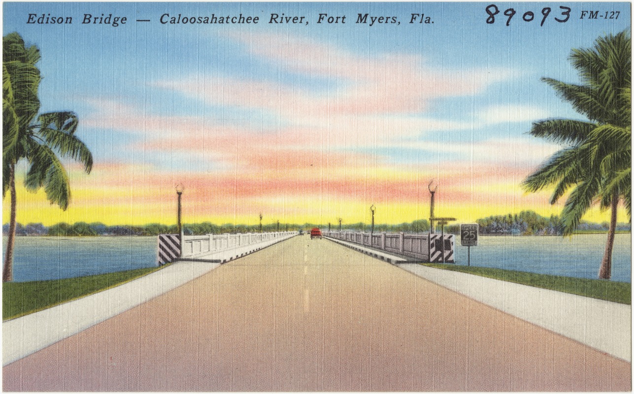 Edison Bridge- Caloosahatchee River, Fort Myers, Fla. - Digital ...