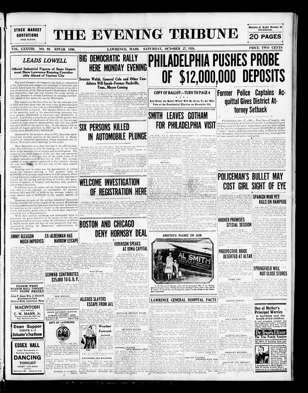 The Evening Tribune. October 27, 1928 - Digital Commonwealth