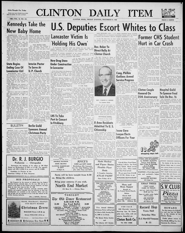Clinton Daily Item. December 09, 1960 - Digital Commonwealth
