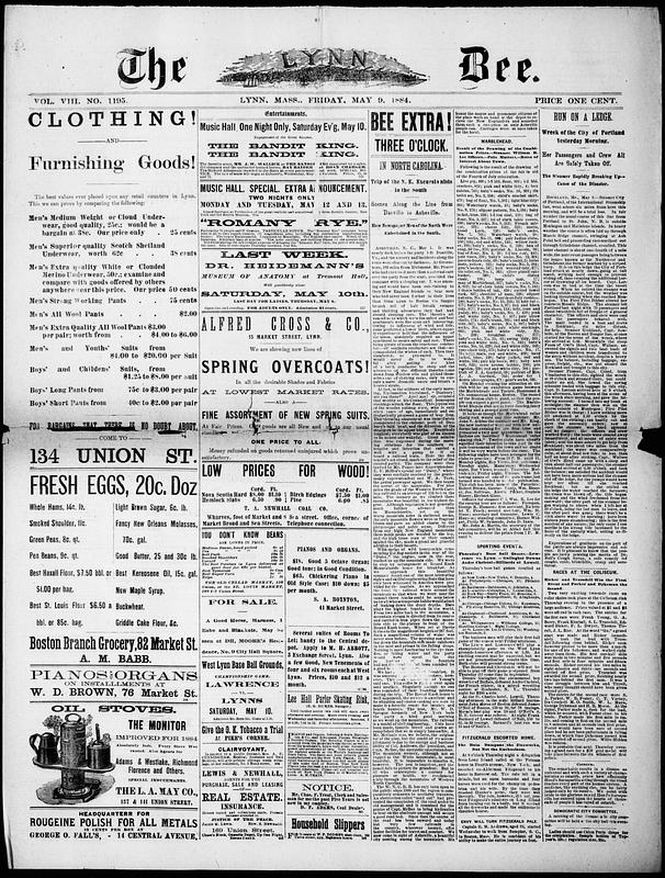 The Lynn Bee. May 09, 1884 - Digital Commonwealth
