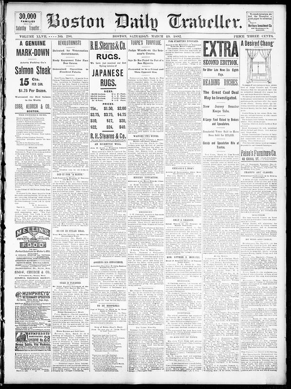 Boston Daily Traveller. March 19, 1892 - Digital Commonwealth