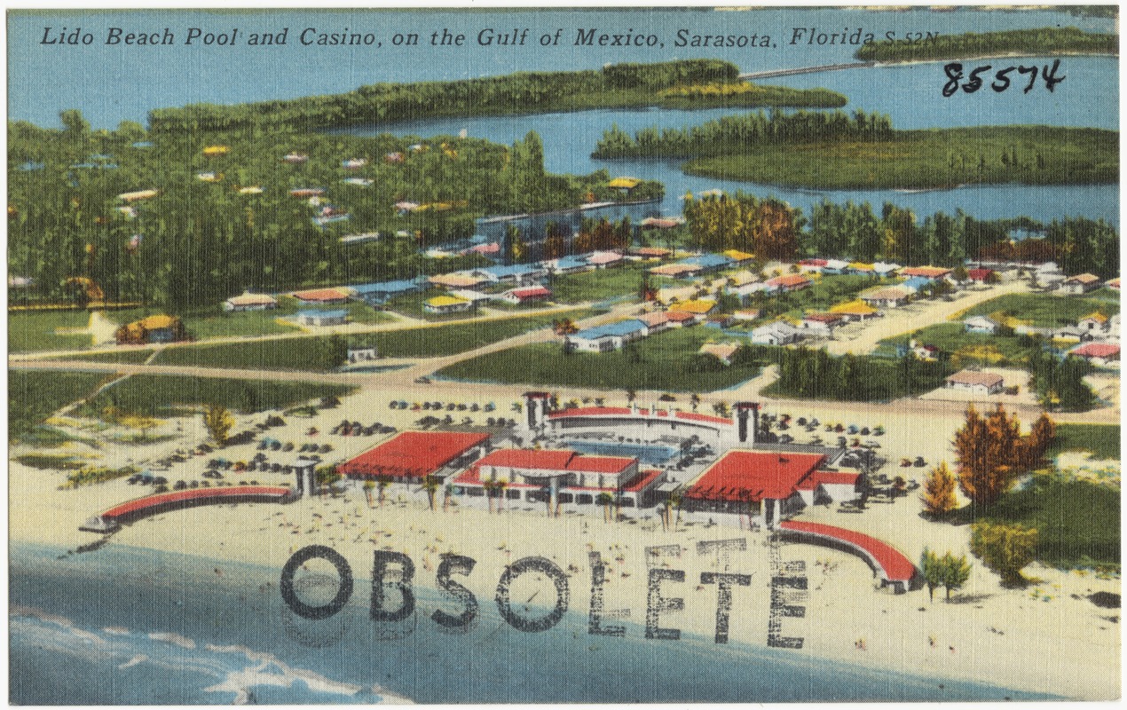 Lido Beach, pool, and casino, on the Gulf of Mexico, Sarasota, Florida ...