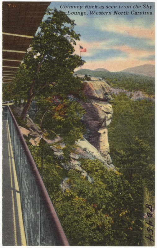 Chimney Rock as seen from the Sky Lounge, Western North Carolina ...
