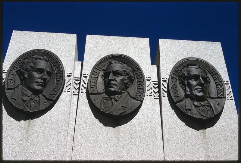 Relief portraits of Oliver Cowdery, David Whitmer, and Martin Harris on ...